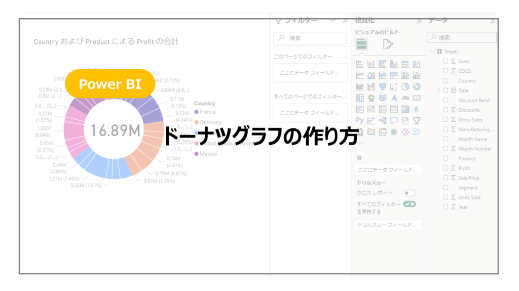 Power BI ドーナツグラフの作り方 | DataSeeds～データエンジニアの備忘録～